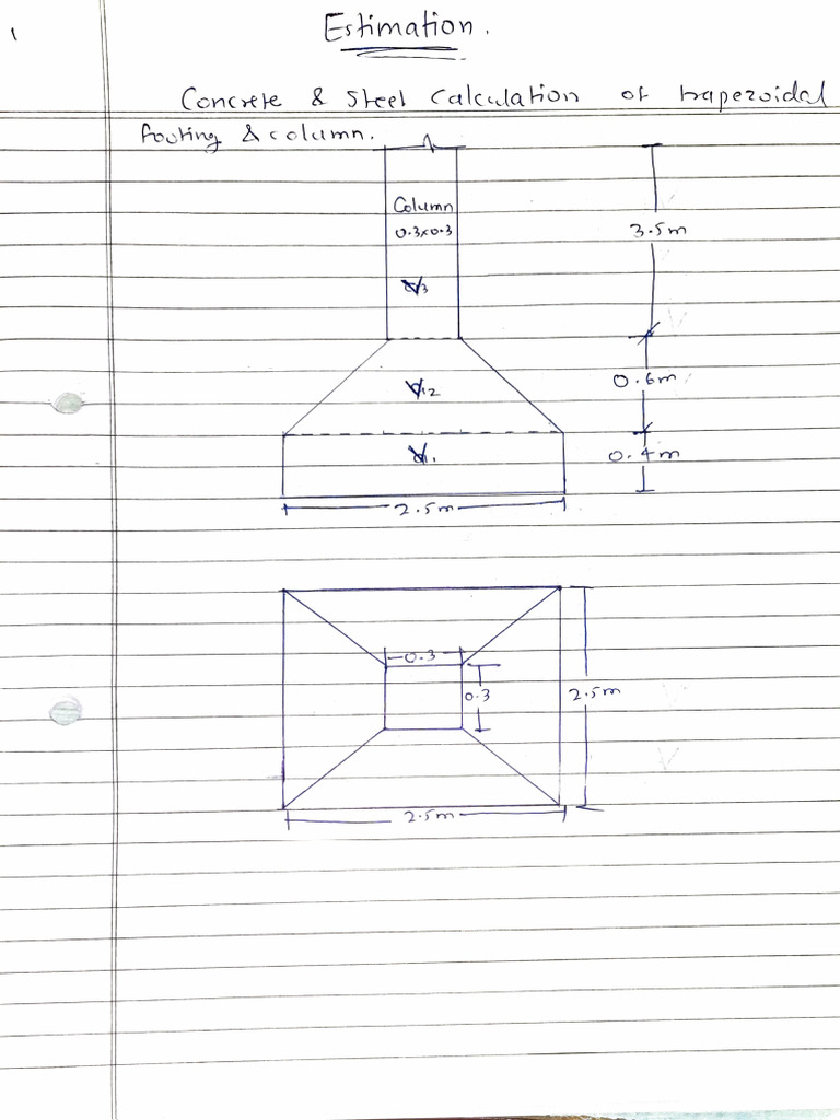 Trapezoidal Footing Estimate | PDF