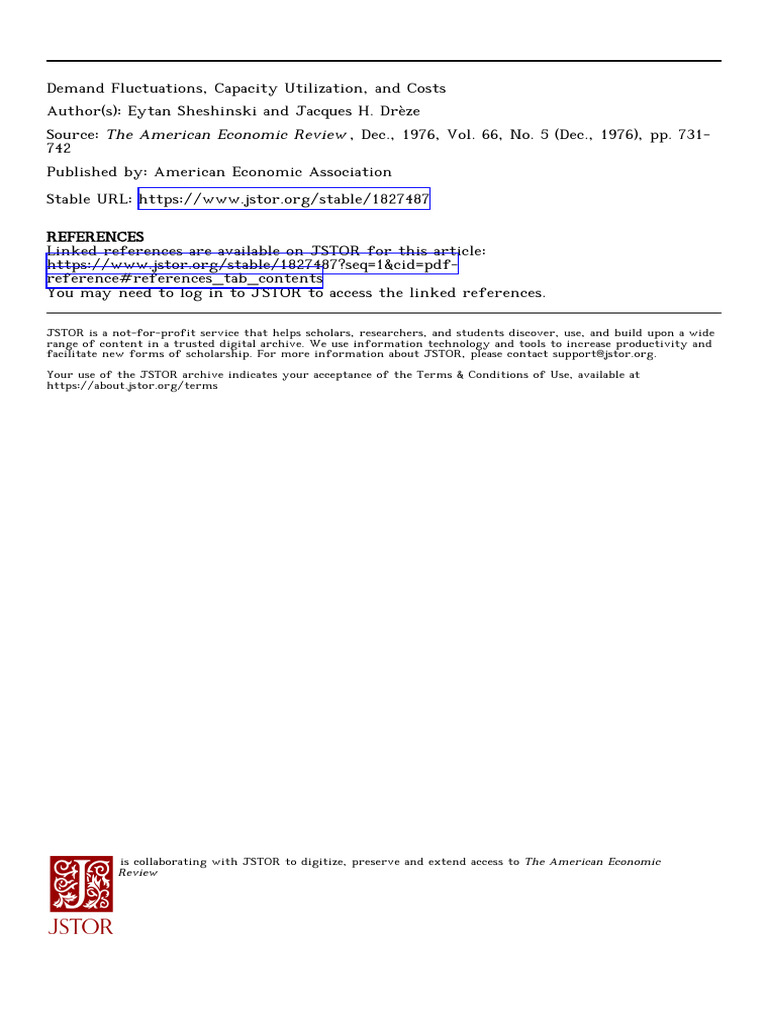 Demand Fluctuations, Capacity Utilization, and Costs | PDF | Economic ...