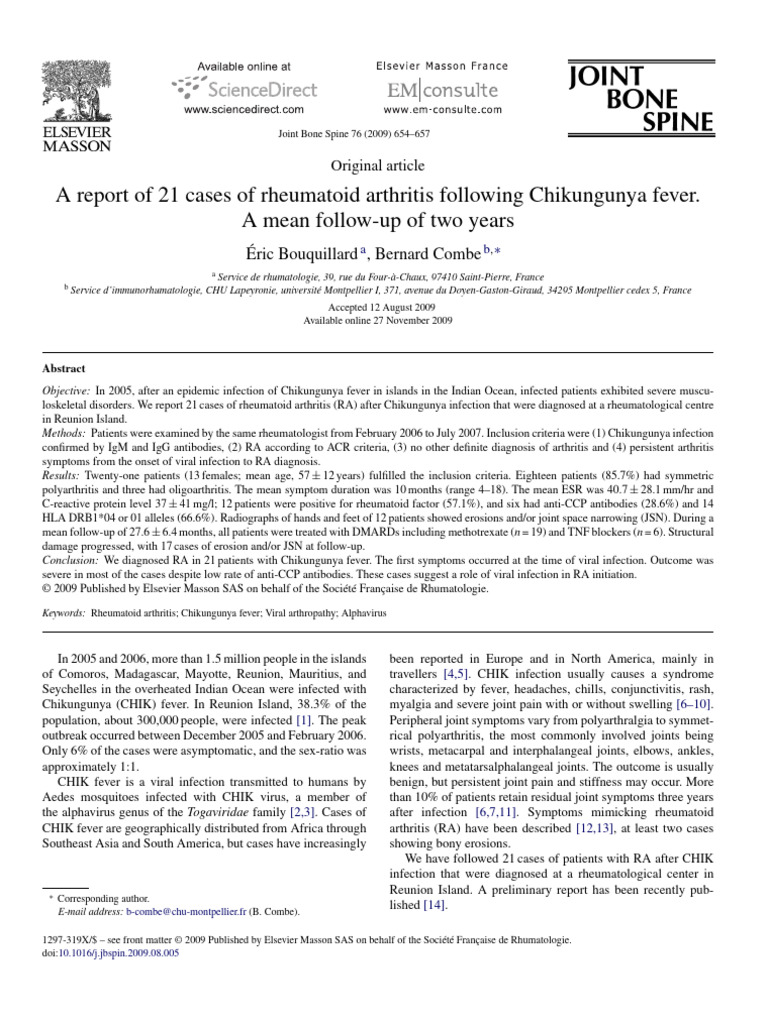 A Report of 21 Cases of Rheumatoid Arthritis | PDF | Rheumatoid ...