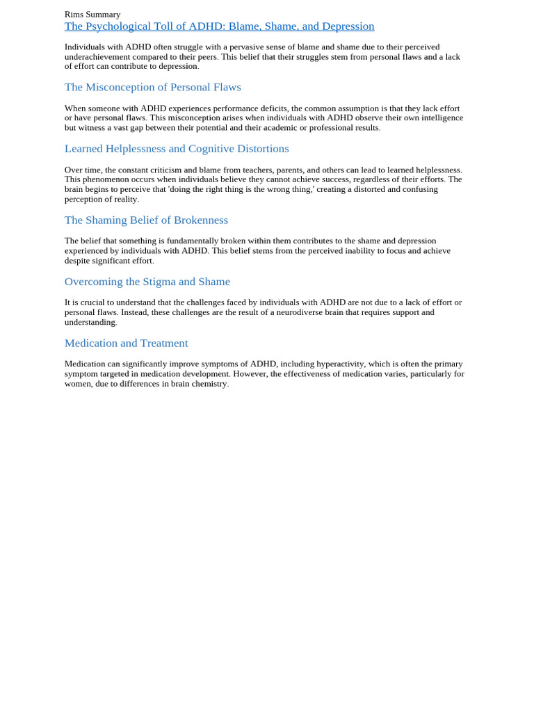 Why ADHD Makes You Feel Broken | PDF