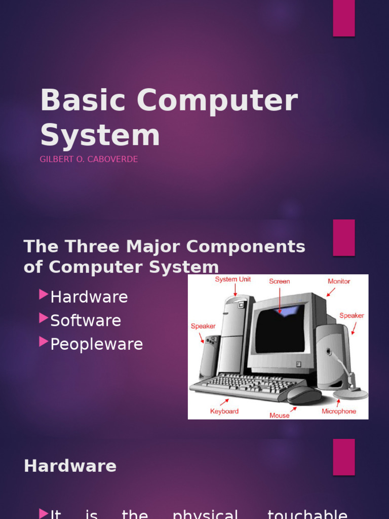 Lesson 8 1 Computer System | PDF | Computer Data Storage | Computer Hardware