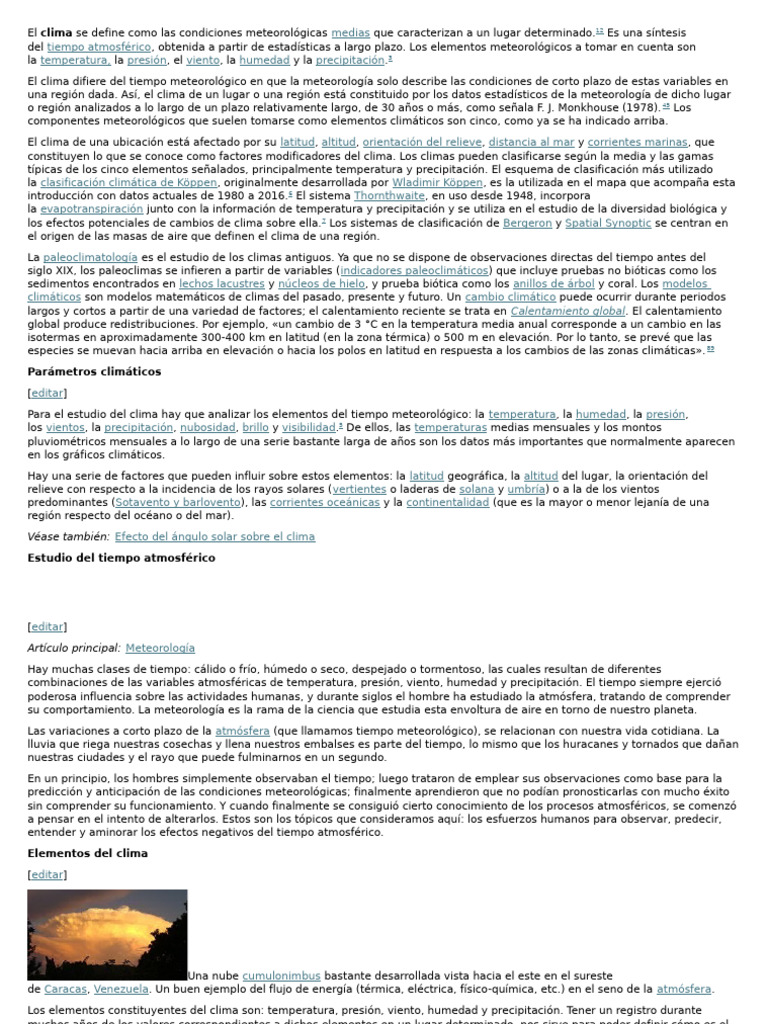 El Clima | PDF | Clima | Geografía Física