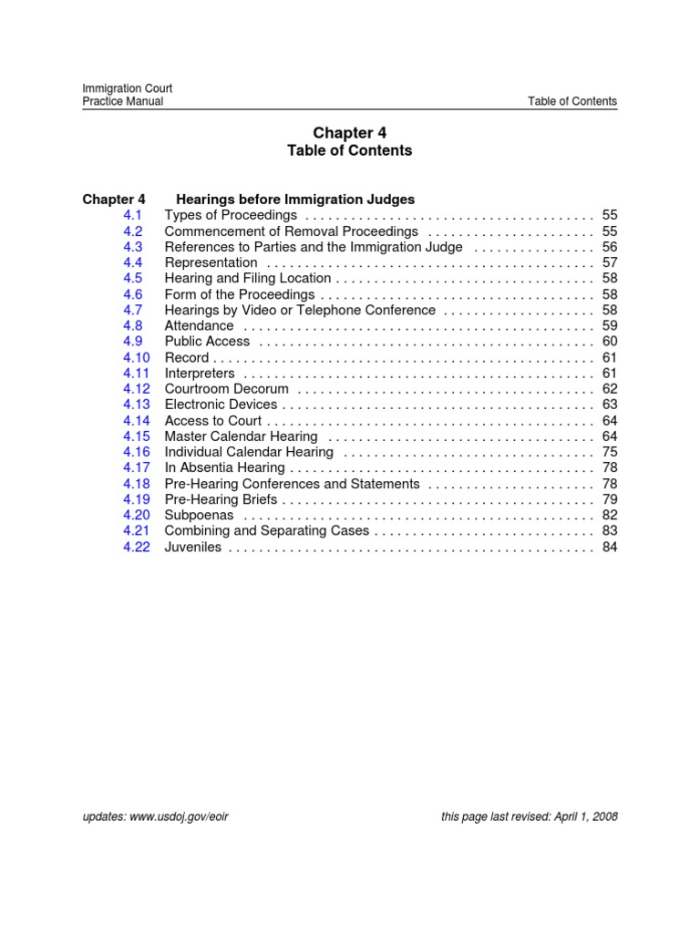 Immigration Court Hearing Procedures | PDF | Removal Proceedings ...