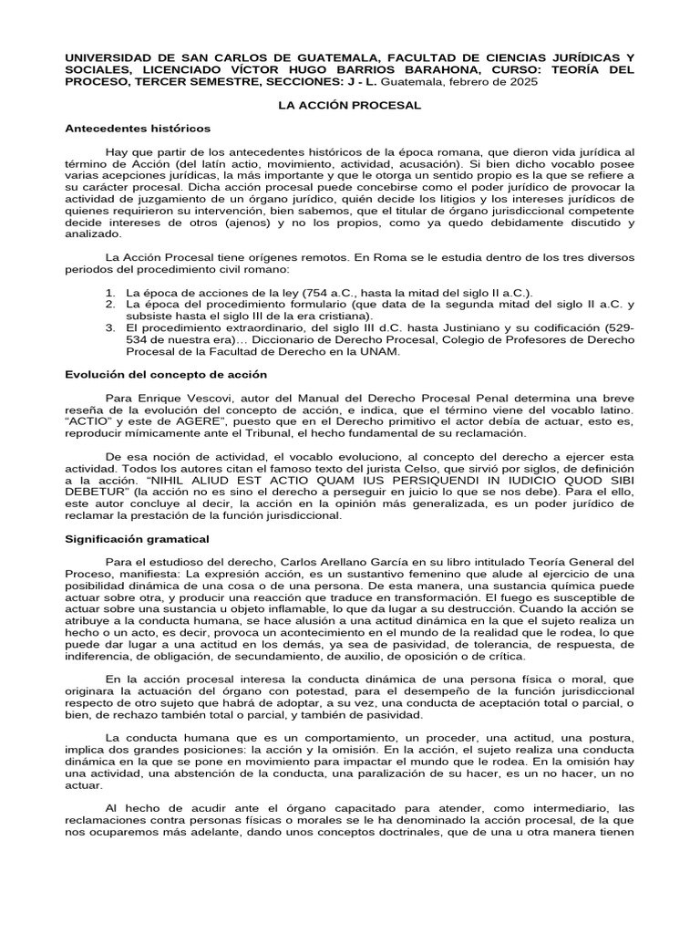 Evolución de la Acción Procesal | PDF | Jurisdicción | Ley procesal