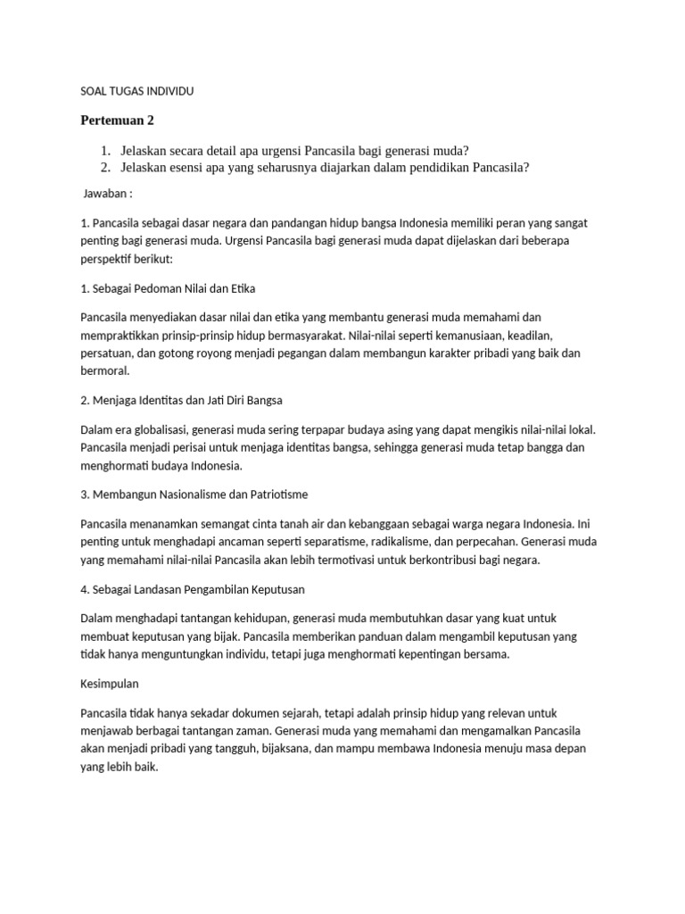 SOAL TUGAS INDIVIDU Pertemuan 2-KCH | PDF