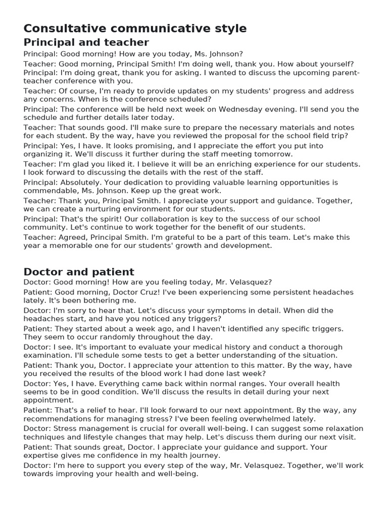 Consultative Communicative Style | PDF | Teachers | Love
