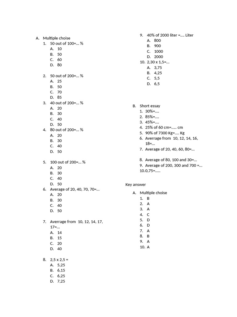 Average Decimal and Percentage | PDF | Arithmetic | Division (Mathematics)