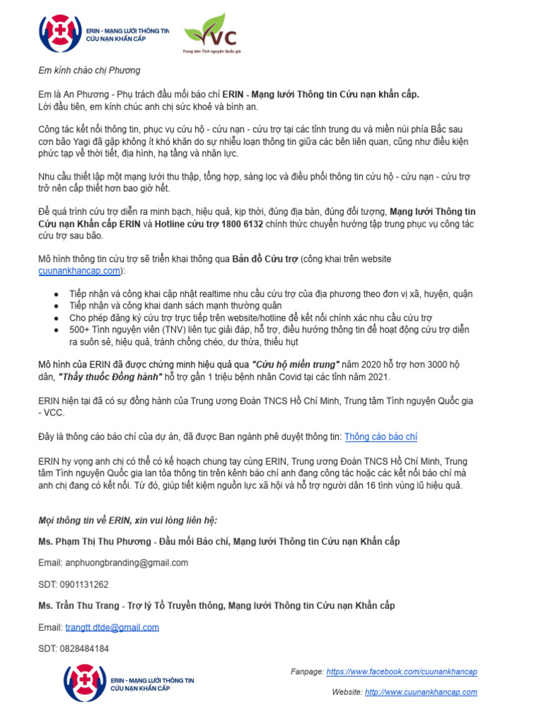 Thư kêu gọi lan tỏa Hotline cứu trợ sau bão Yagi (1) | PDF