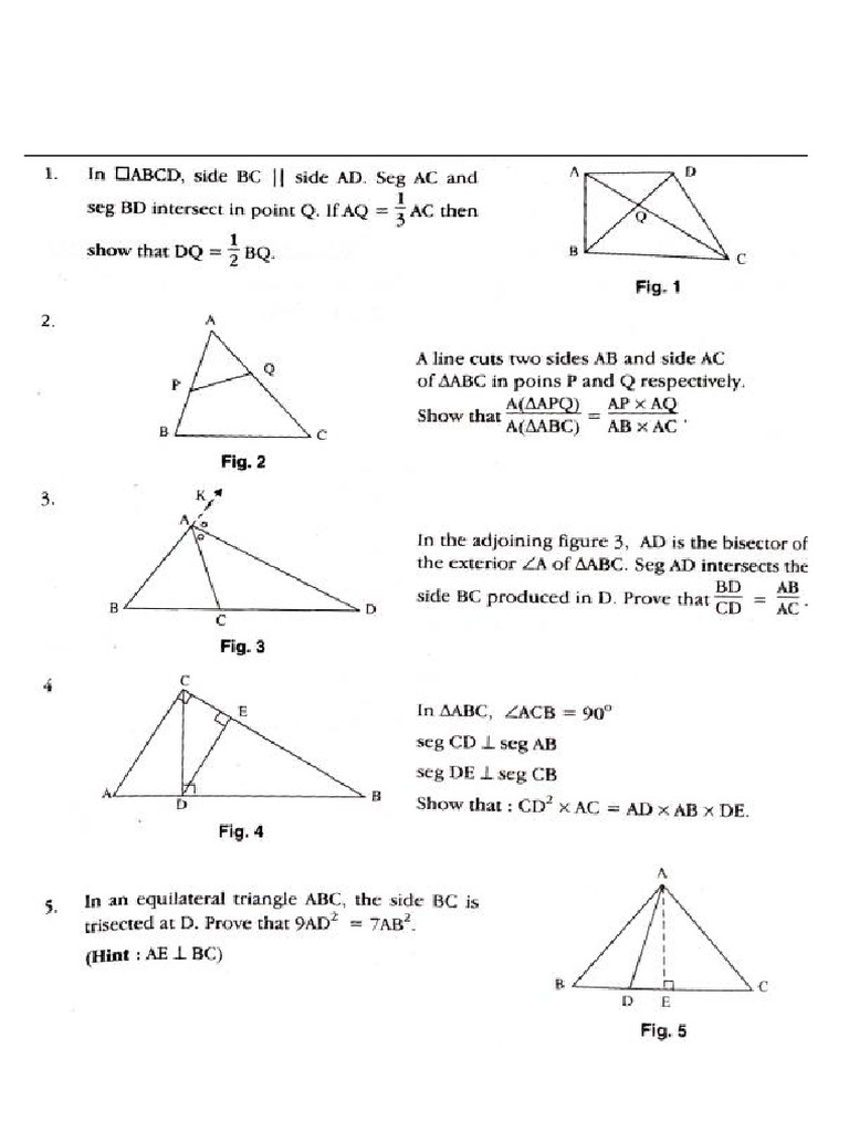 Geometry HOTS Questions for Std X | PDF