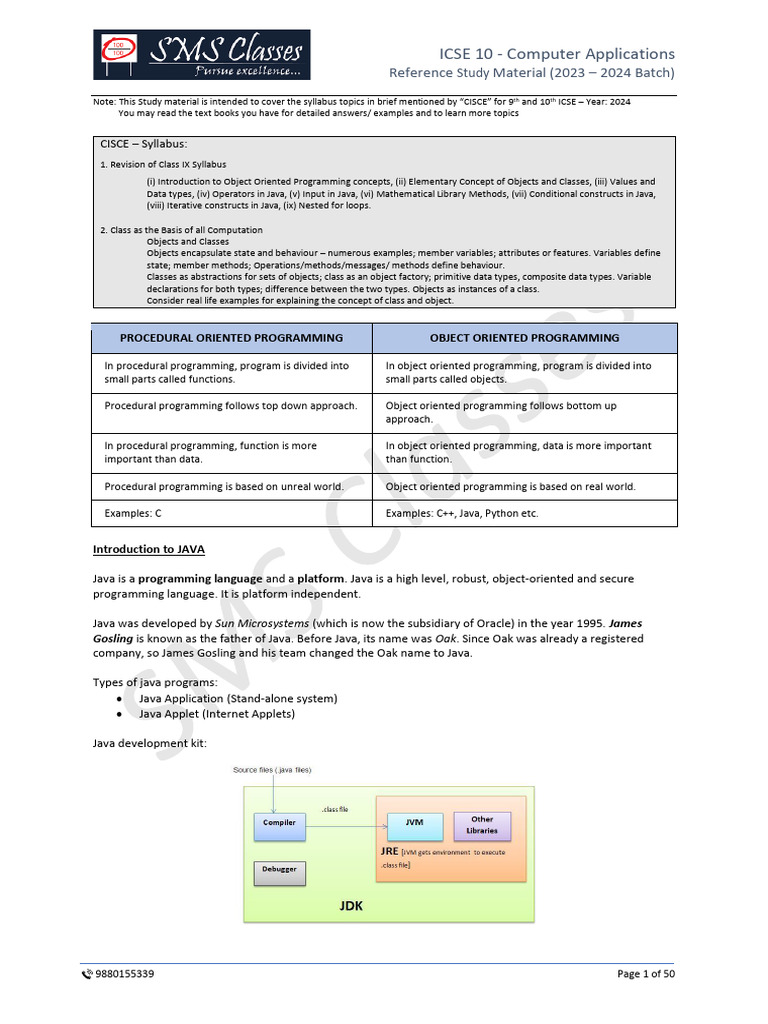 ICSE 10th - Computer Applications Reference Study Material (2023 - 2024 ...