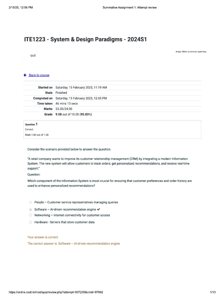 System & Design Paradigm - Summative Assessment 01 | PDF