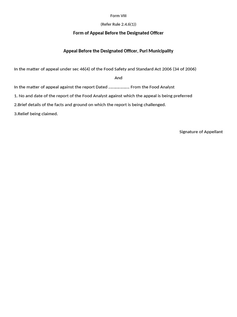 Form Viii 170223 | PDF