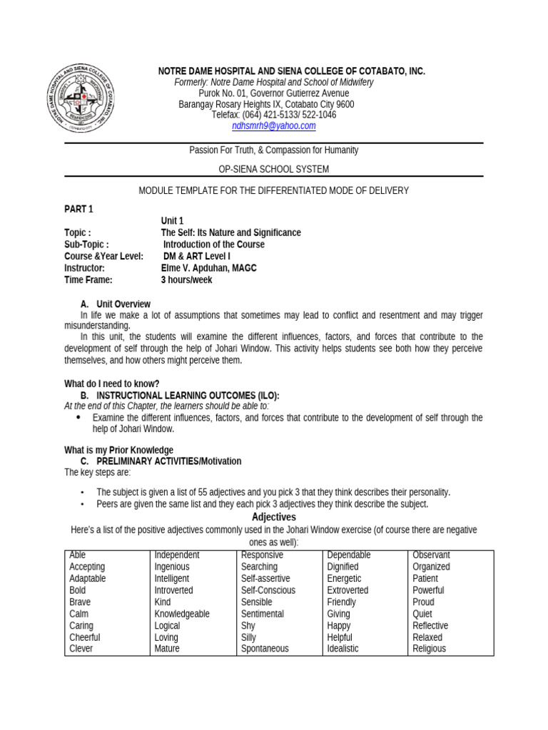 1.the Self Its Nature and Significance | PDF | Adolescence | Self Esteem