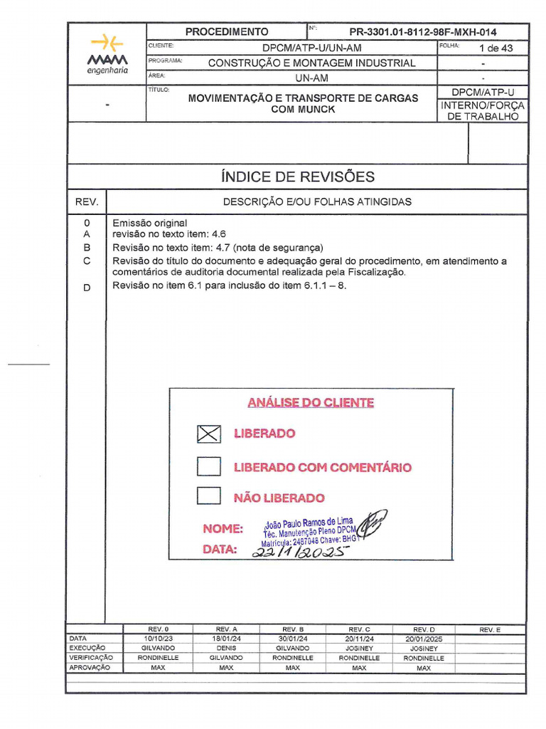 PR-3301.01-8112-98F-MXH-014 Rev.D Movimentação e Transporte de Cargas ...