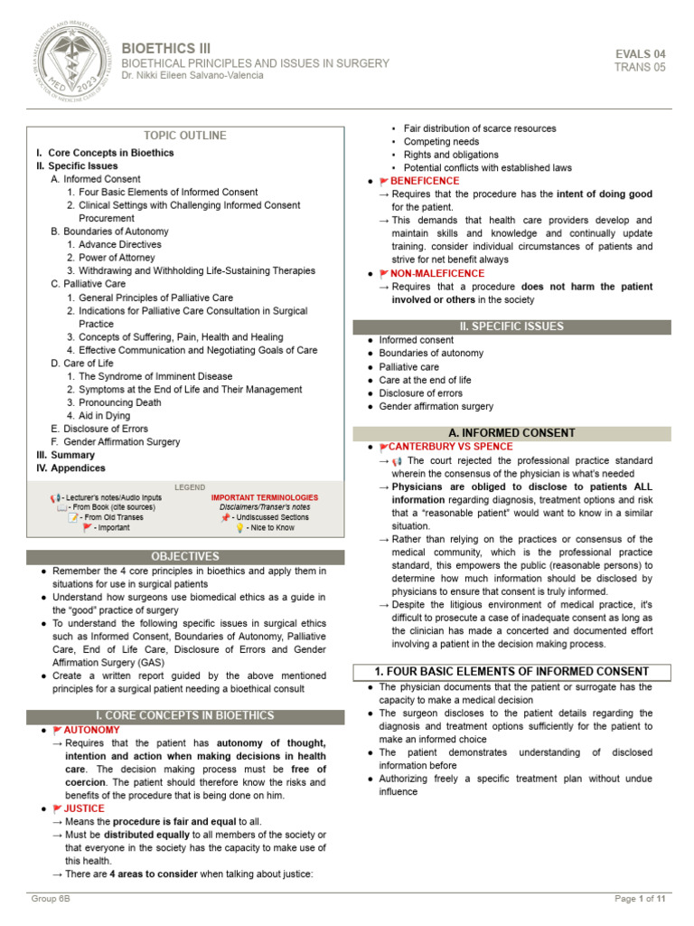 4.4 BIOETHICS III Bioethical Principles and Issues in Surgery | PDF ...