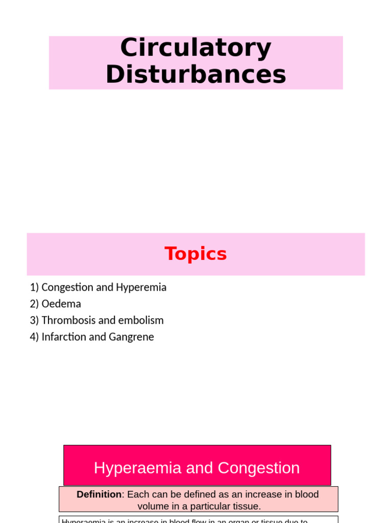 Circulatory Disturbances Practical | PDF | Thrombus | Edema