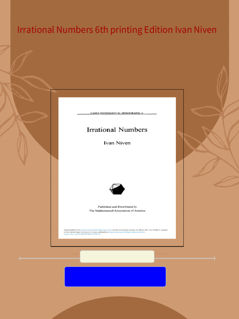 Get Irrational Numbers 6th Printing Edition Ivan Niven PDF Ebook With Full Chapters Now | PDF ...