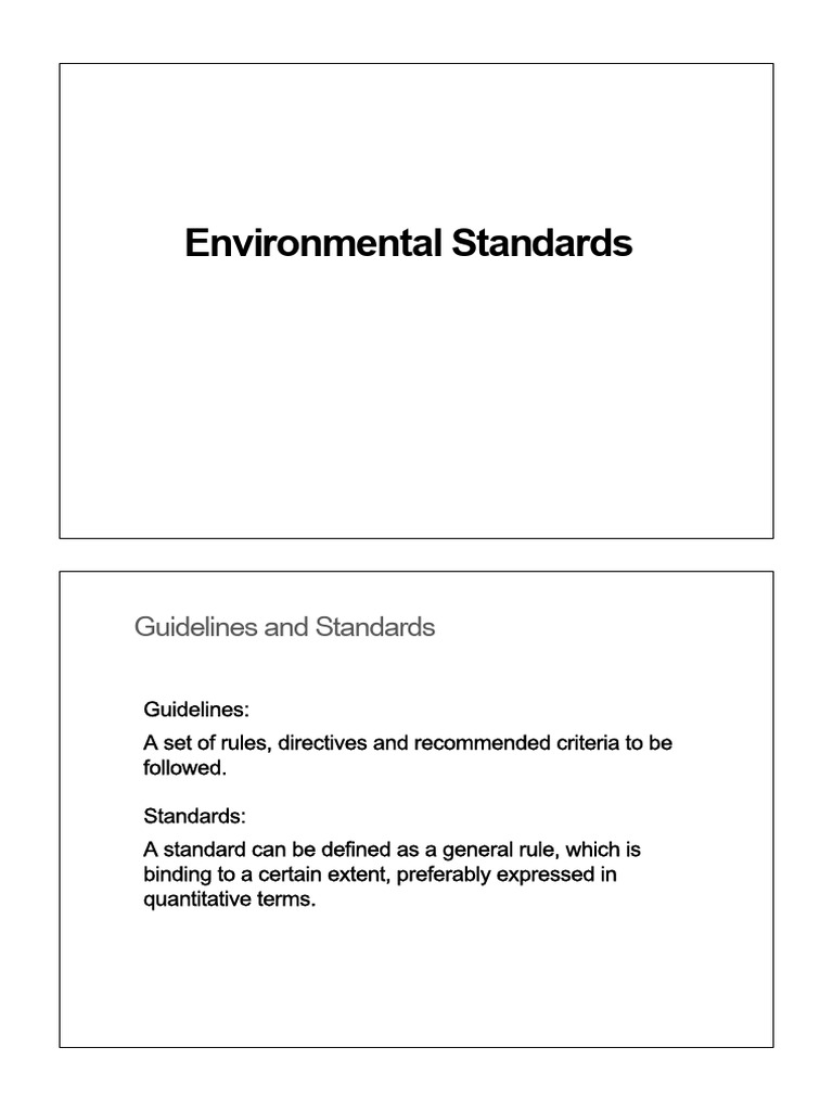 Environmental Quality Standards Overview | PDF | Water Quality ...
