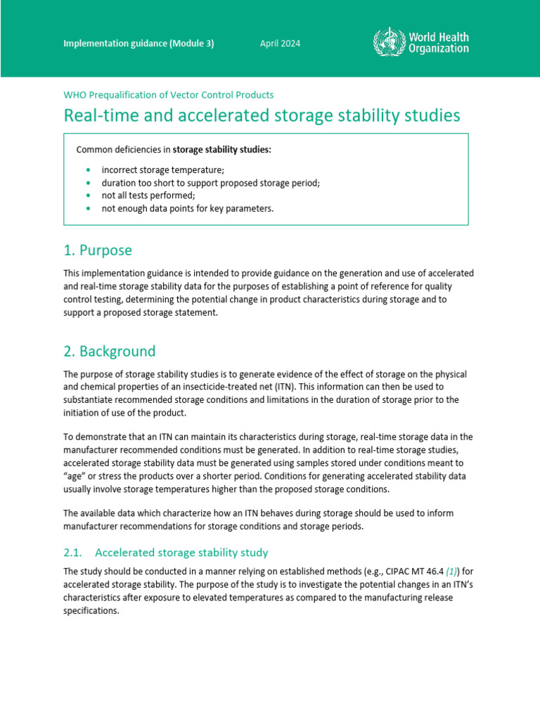 Storage Stability Studies for ITNs | PDF | Data