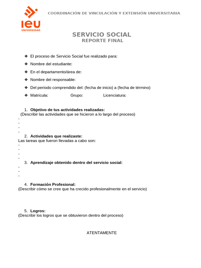5.-Formato de Reporte Final | PDF
