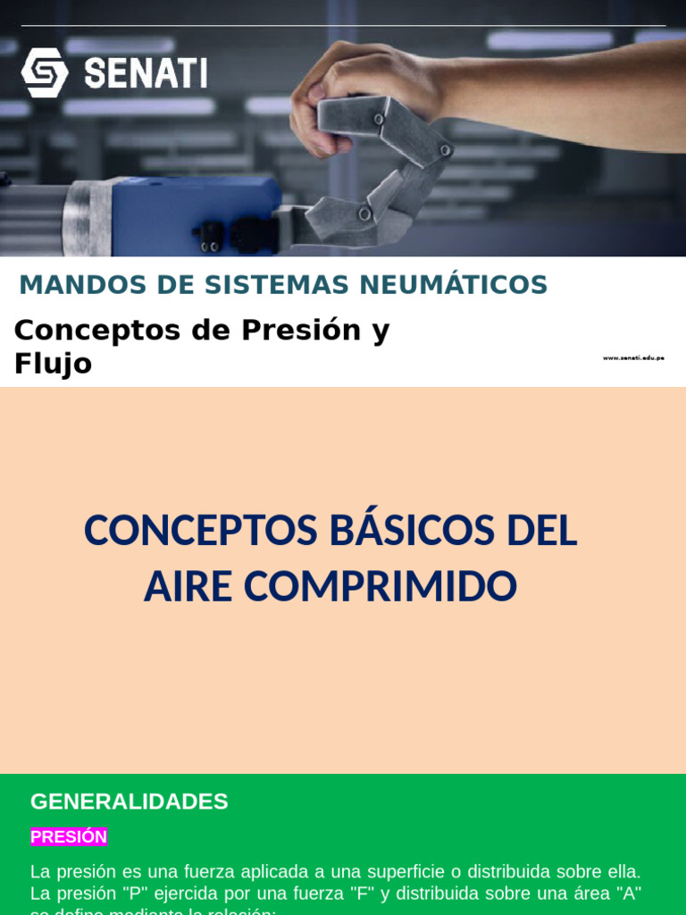 Neumática Clase 1 Definiciones de Presión y Flujo | PDF | Presión | Gases