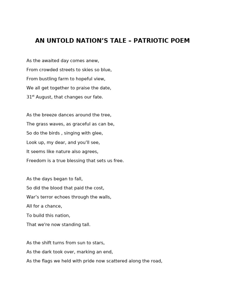 Patriotic Poem | PDF