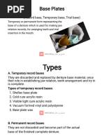 Record Bases and Occlusal Rims | PDF | Dentures | Materials