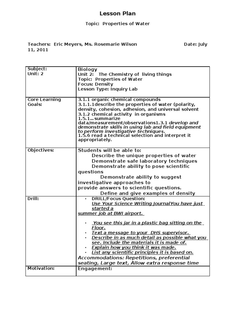 Lesson Plan Density | PDF | Lesson Plan | United States Department Of ...