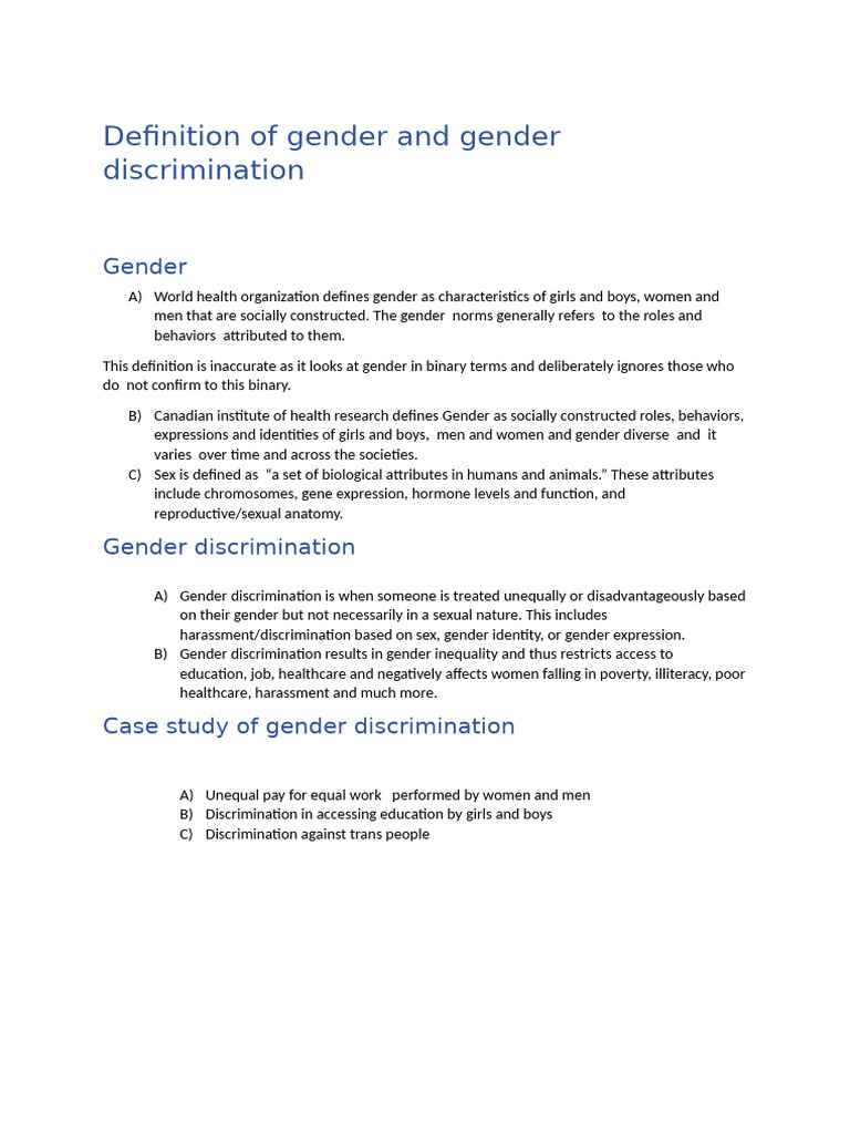 Gender Definition | PDF