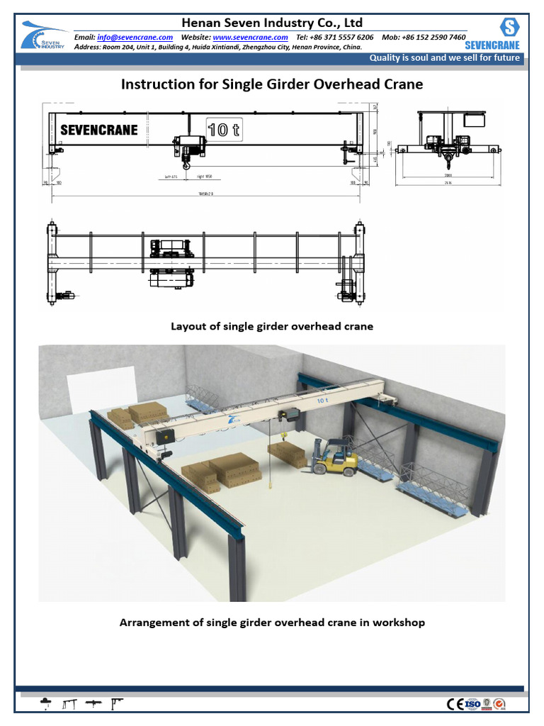 Single Girder Overhead Crane Guide | PDF | Construction Equipment