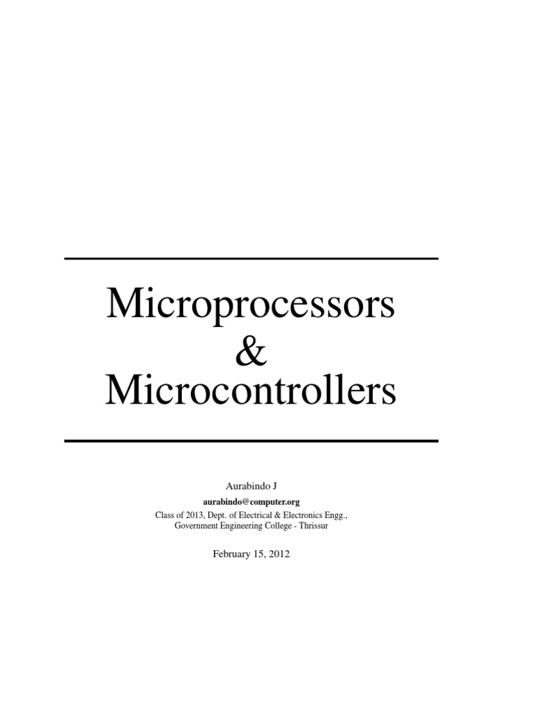 Microprocessors & Microcontrollers: Aurabindo J | PDF | Instruction Set | Central Processing Unit