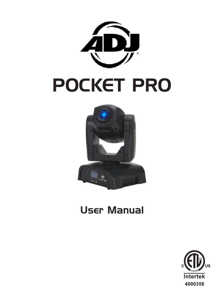ADJ Pocket Pro - User Manual Ingles | PDF | Ultraviolet | Electrical ...