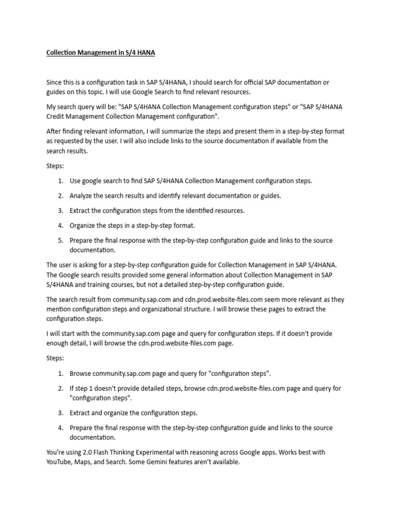 Collection Management in S4 HANA | PDF | Information Retrieval | Valuation (Finance)