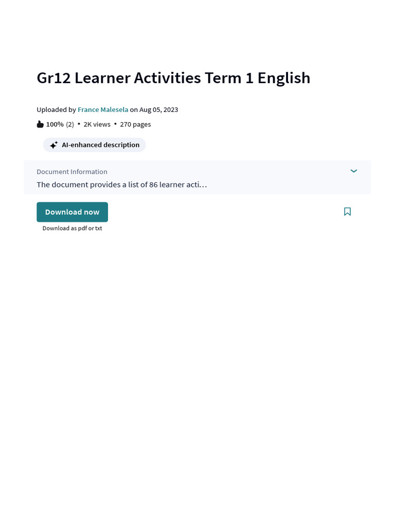 Gr12 Learner Activities Term 1 English - PDF - River - Tropical Cyclones | PDF | Computing