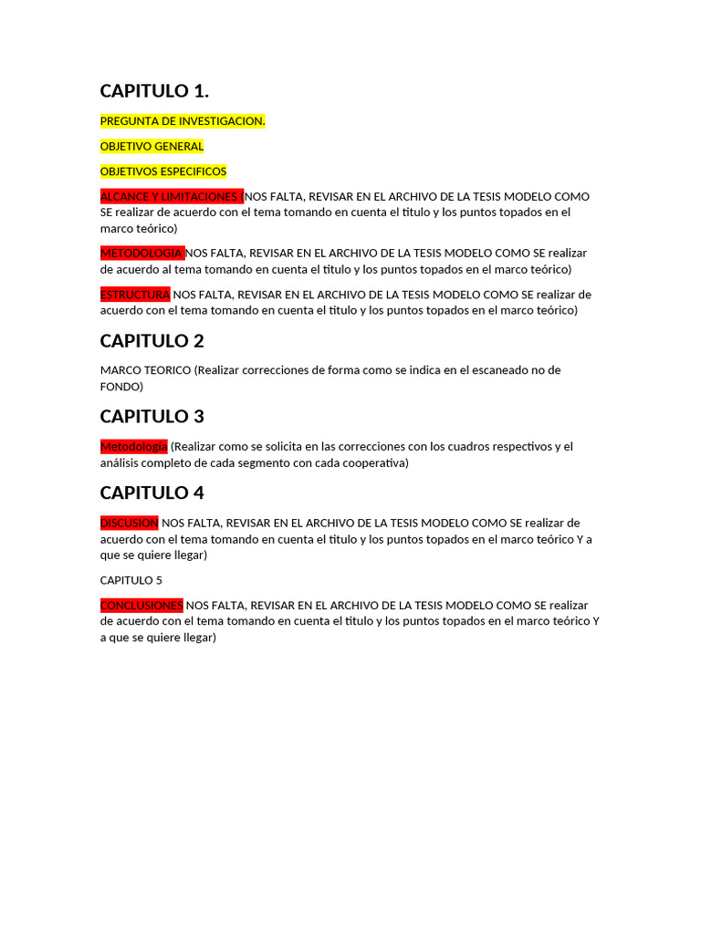 Revisión de Tesis: Estructura y Metodología | PDF