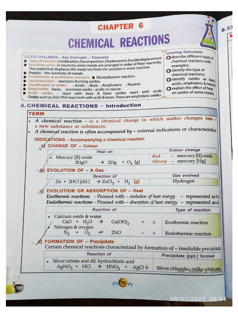 Chemical Reactions Chapter 6 | PDF