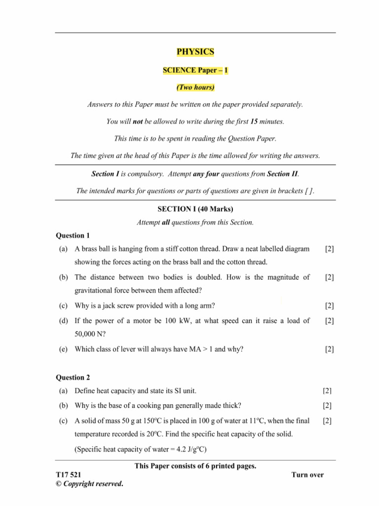 Physics 2017_Paper | PDF