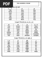 Long o Vowel Sound Word List | PDF