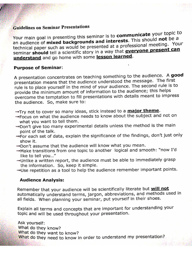 seminar guidelines | PDF