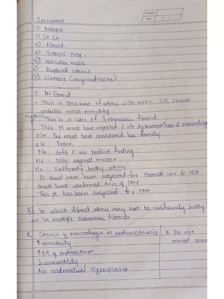 OBGY Post End Specimens | PDF