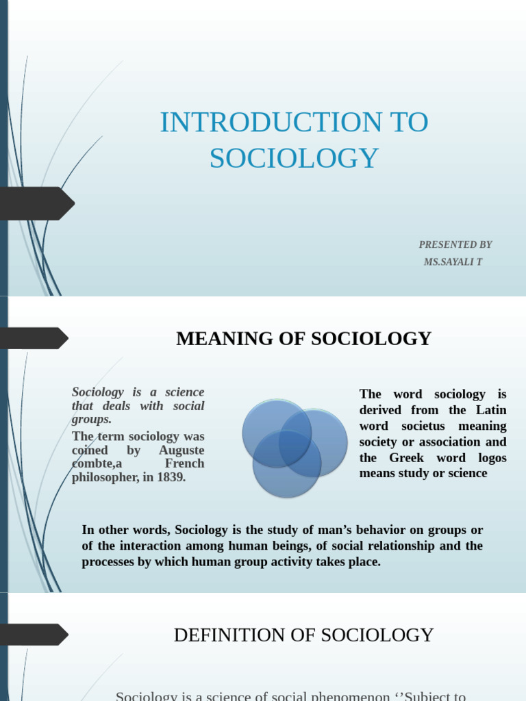 1 Unit -Sociology introduction | PDF | Sociology | Social Sciences