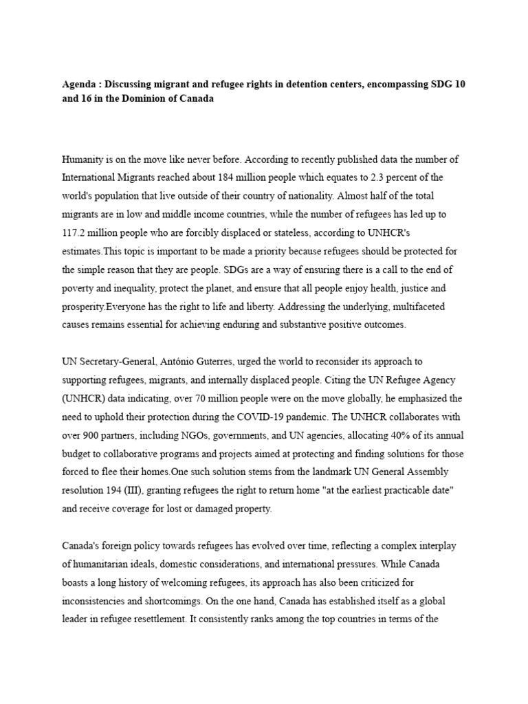 position paper unhrc canada (6) | PDF | Refugee | United Nations High ...