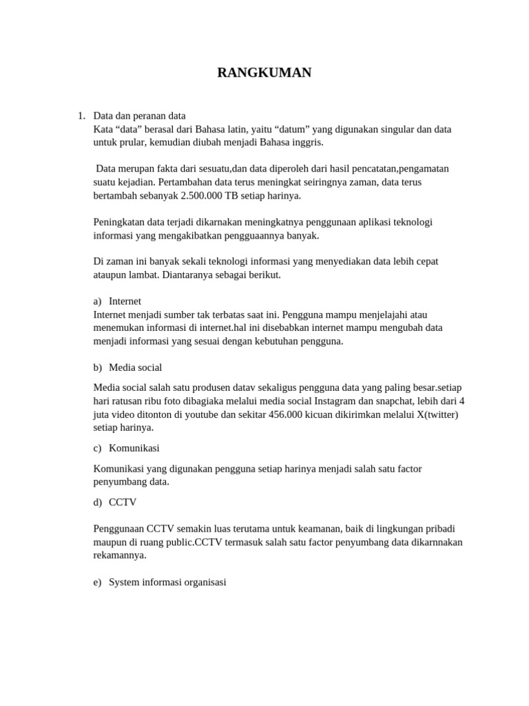Rangkuman Tugas Informatika | PDF