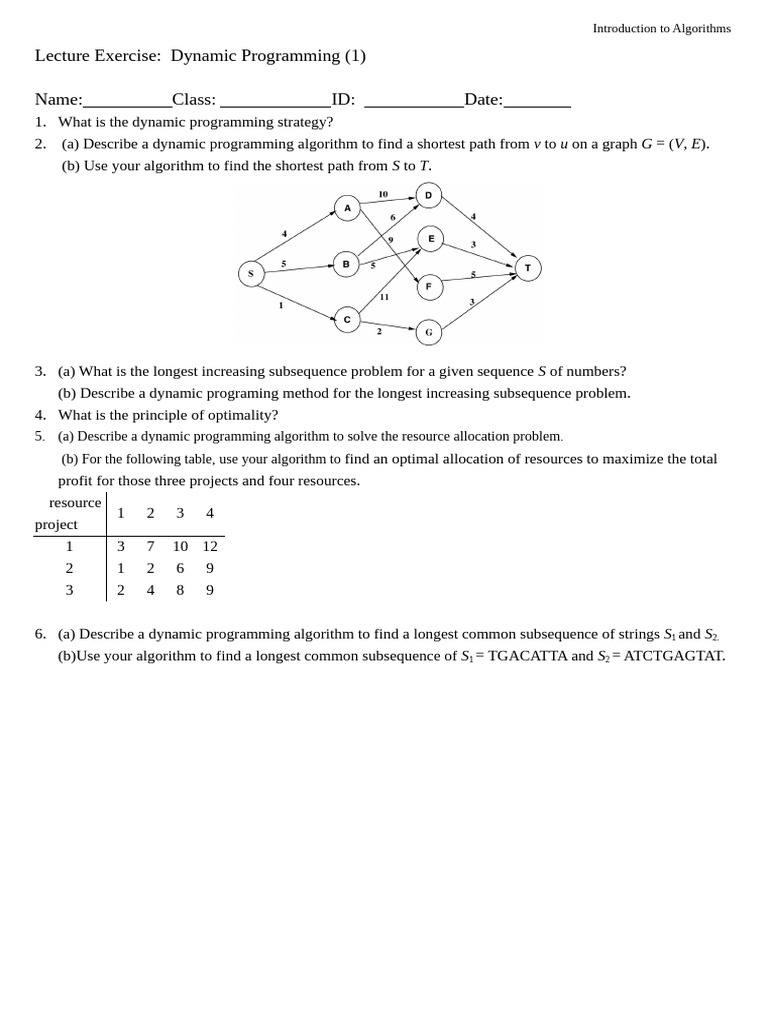 12 Excise DynamicProgramming 1 | PDF