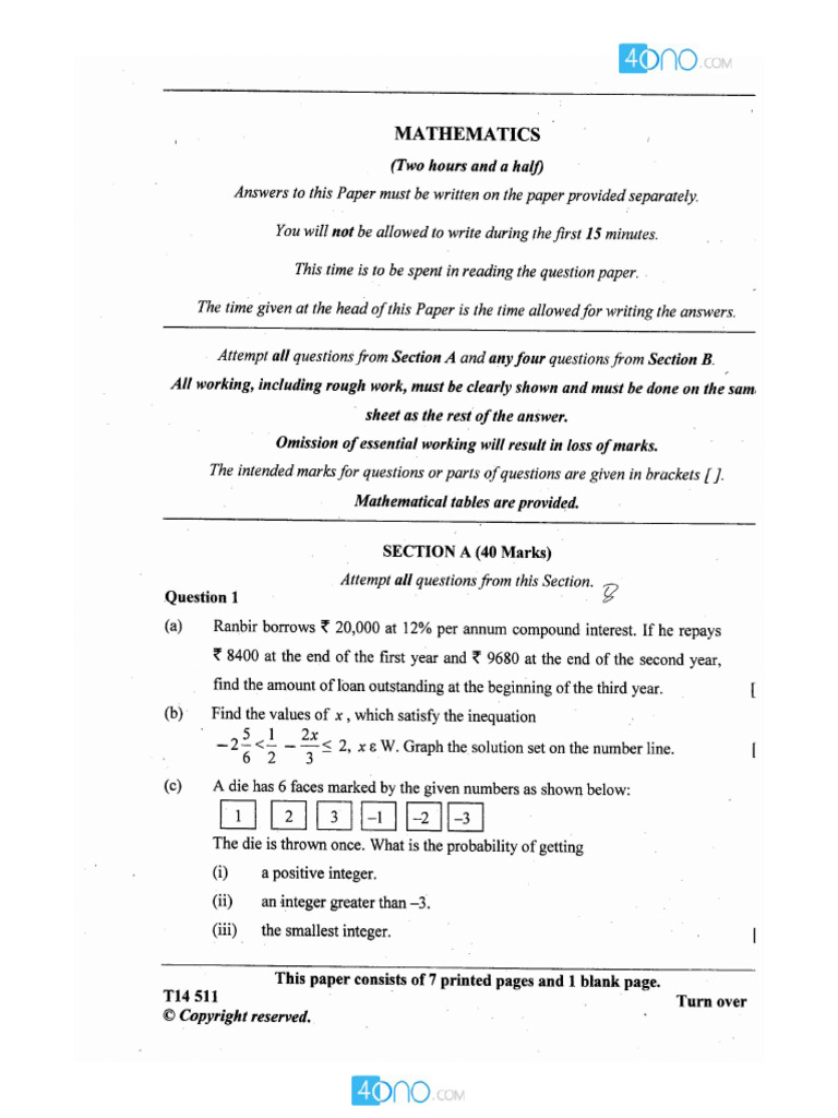 MATHS 2014 Years | PDF