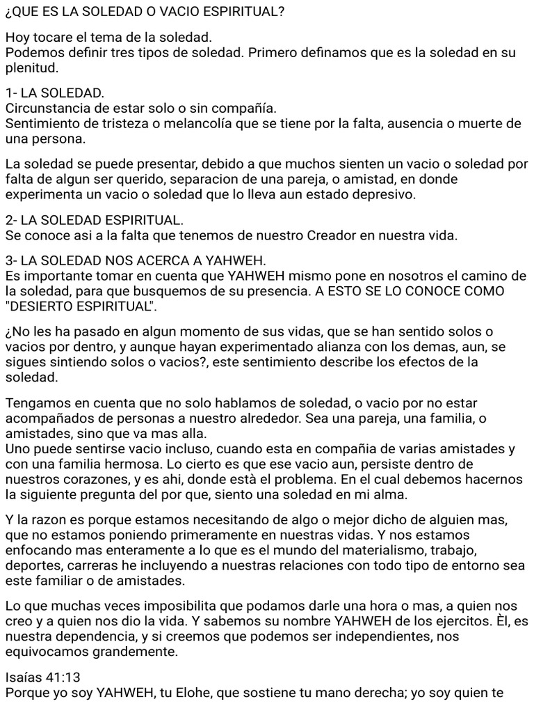 ¿QUE ES LA SOLEDAD | PDF | Soledad | Pecado