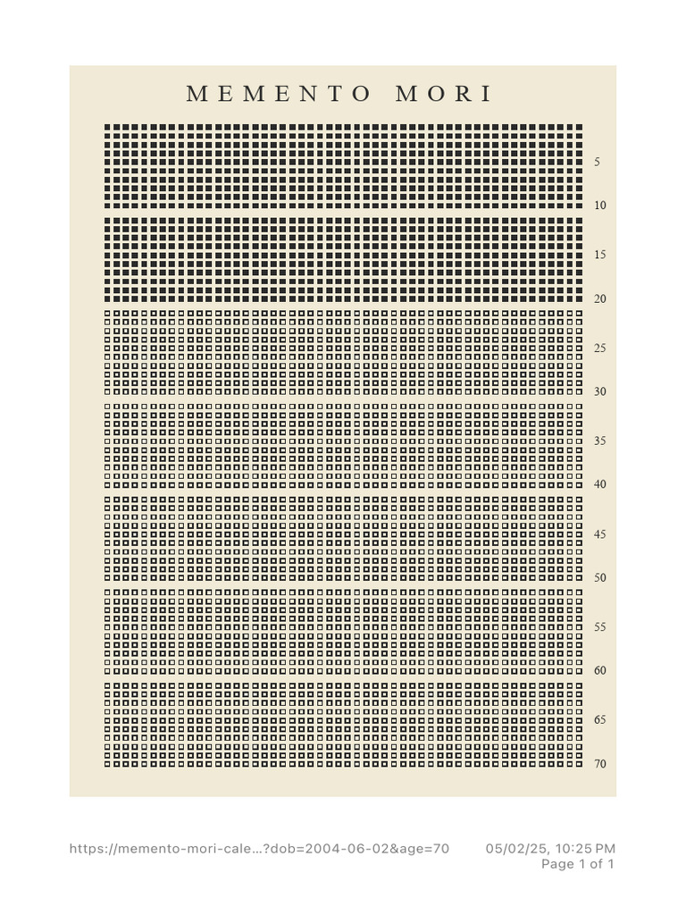 Memento Mori Calendar | PDF