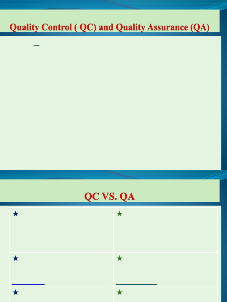 QC vs. Qa | PDF