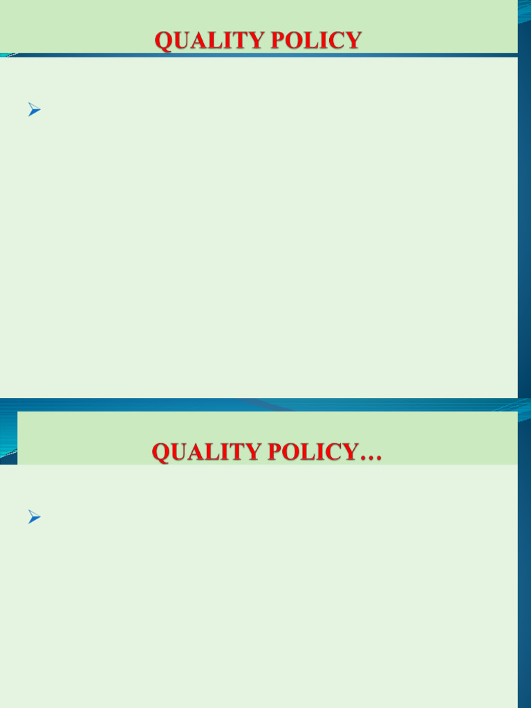 Quality Policy | PDF