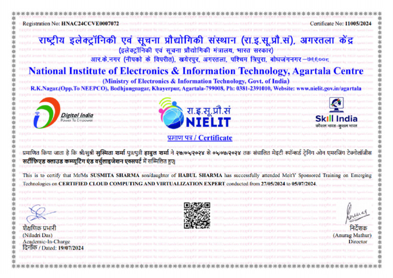 Susmita NIELET Certificate | PDF
